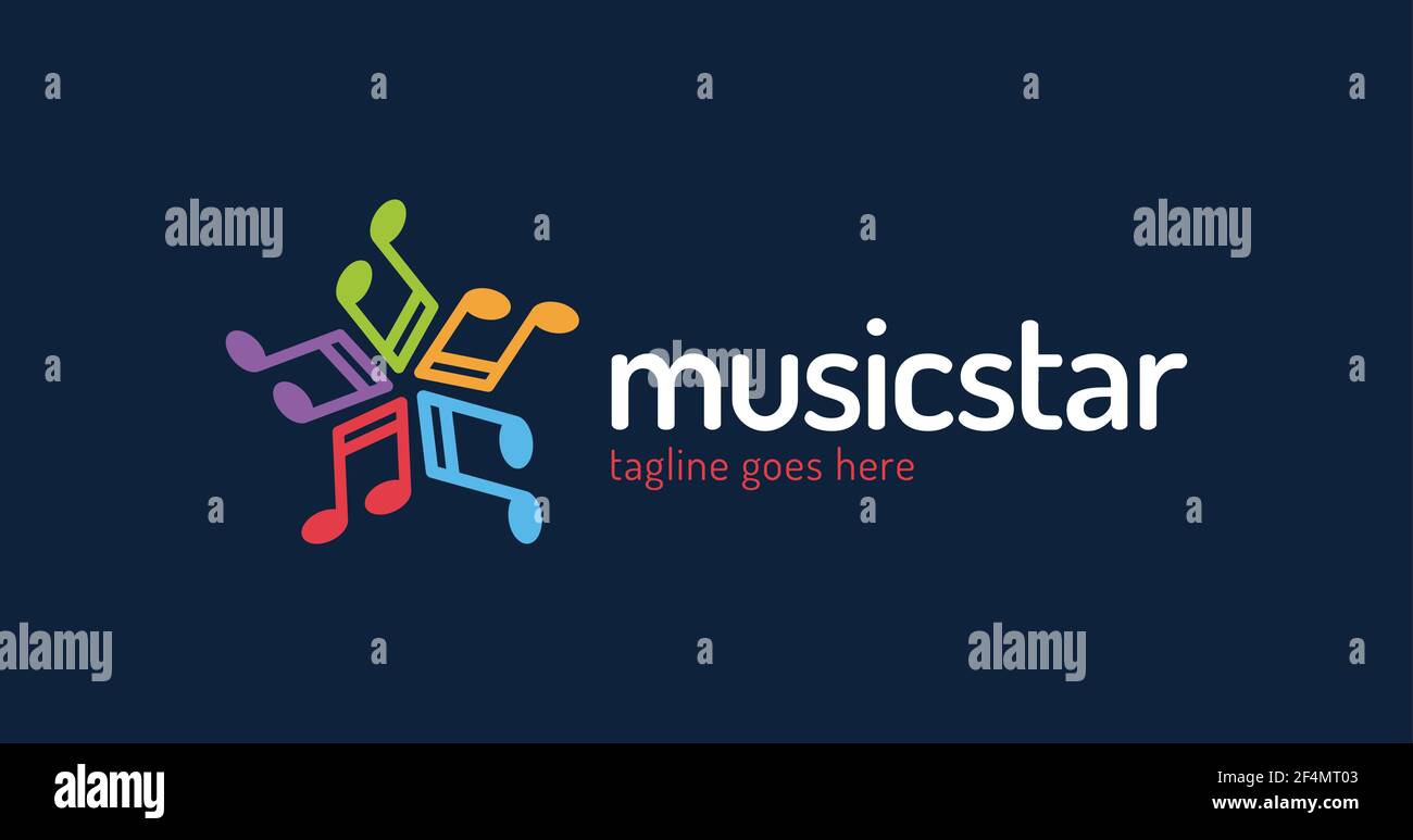 Music star logo vector design template. Star music logotype, playful ...