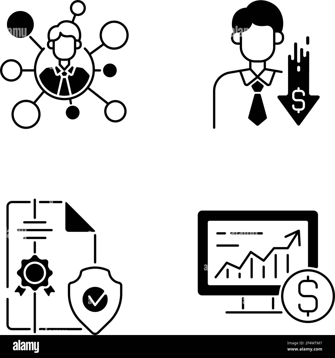 Brokerage service black linear icons set Stock Vector Image & Art - Alamy