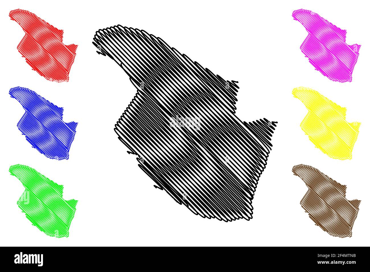 Al Qadarif state (Republic of the Sudan, North Sudan) map vector ...