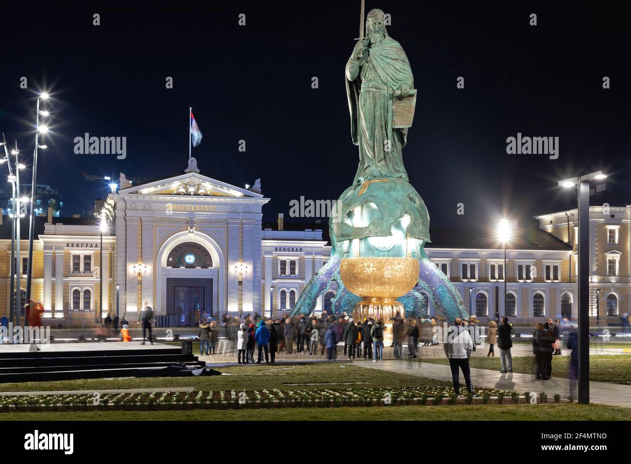 Belgrade, Serbia - January 27, 2021: Statue of Serbian King Stefan ...
