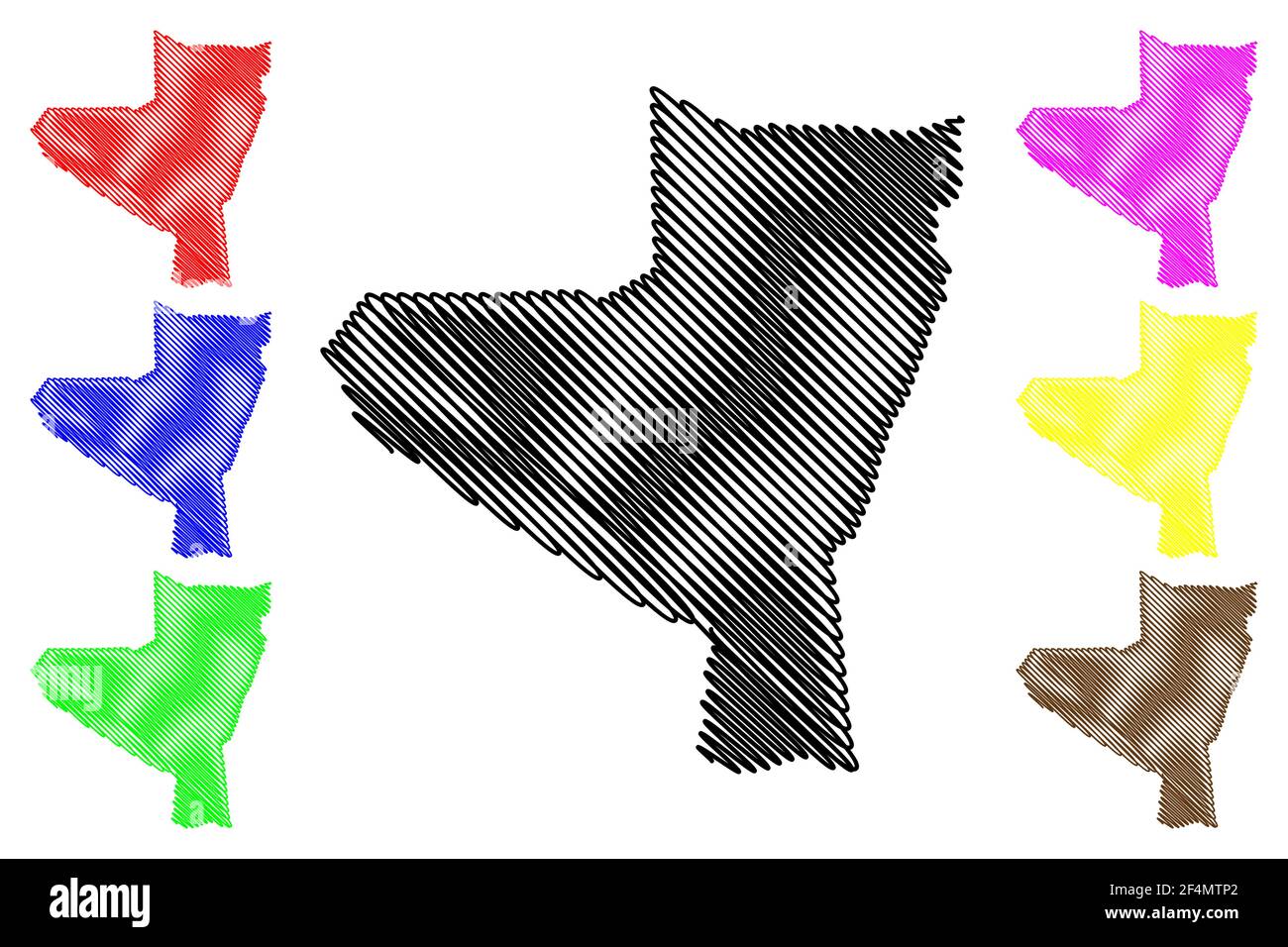 Kassala state (Republic of the Sudan, North Sudan) map vector ...