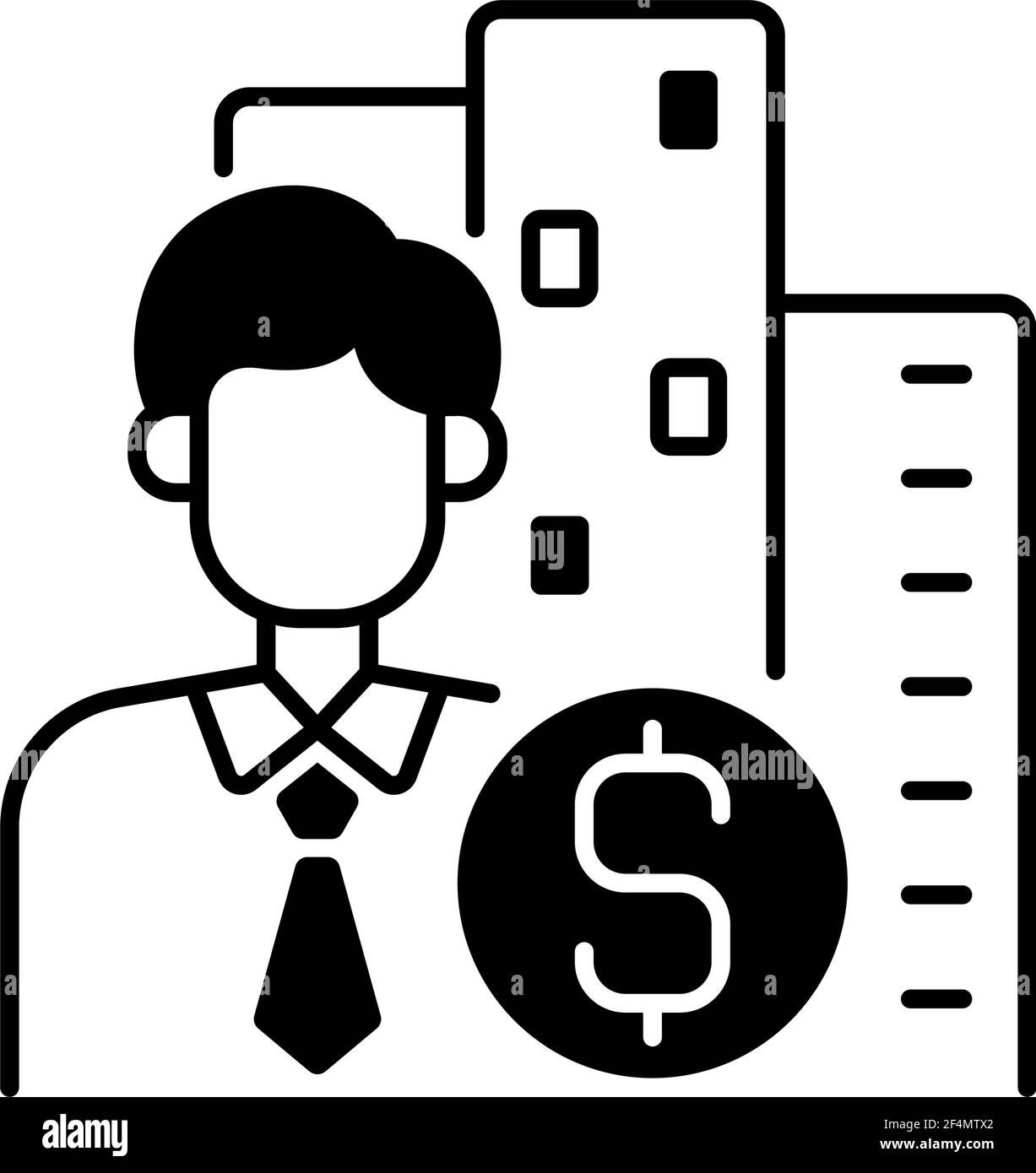 Office broker black linear icon Stock Vector Image & Art - Alamy