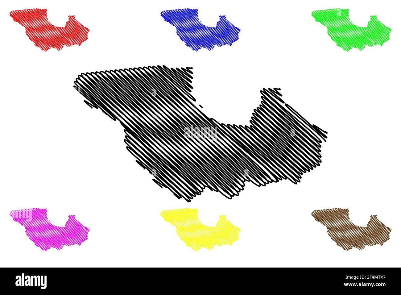 Western Equatoria state (States of South Sudan, Equatoria Region) map ...