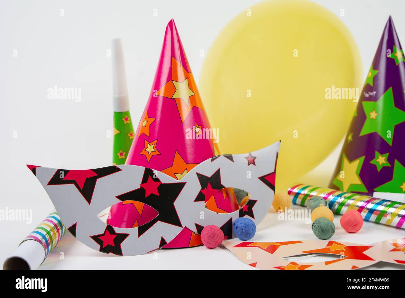 Birthday background balloons stars confetti hi-res stock photography ...
