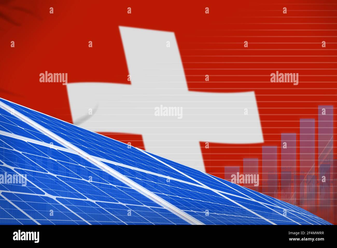 Switzerland solar energy power digital graph concept - environmental ...
