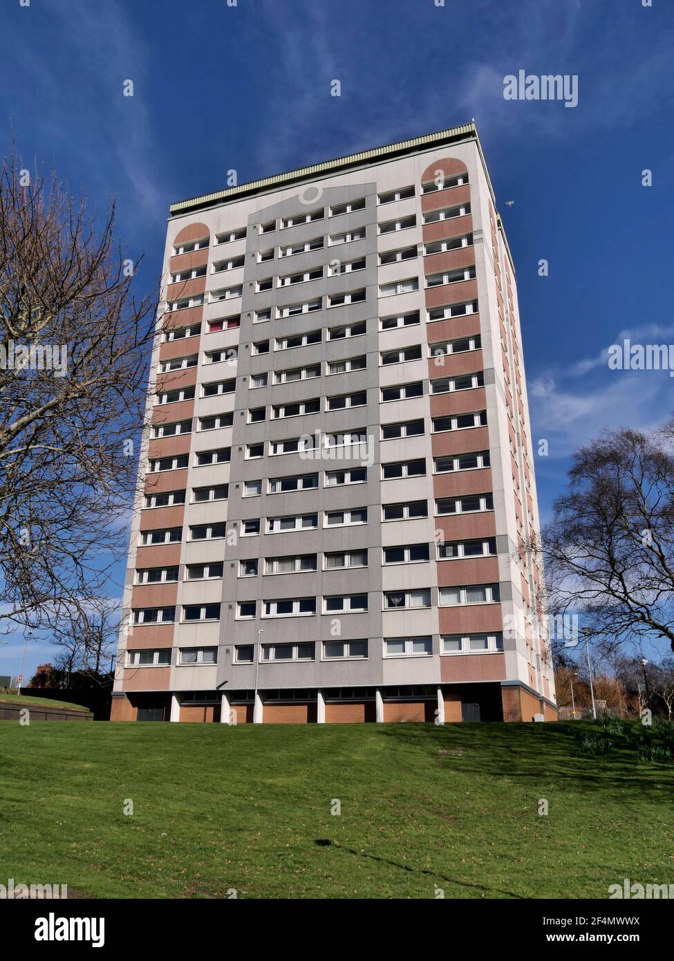 High rise tower blocks,14 storeys tall, Council housing, Riverside ...