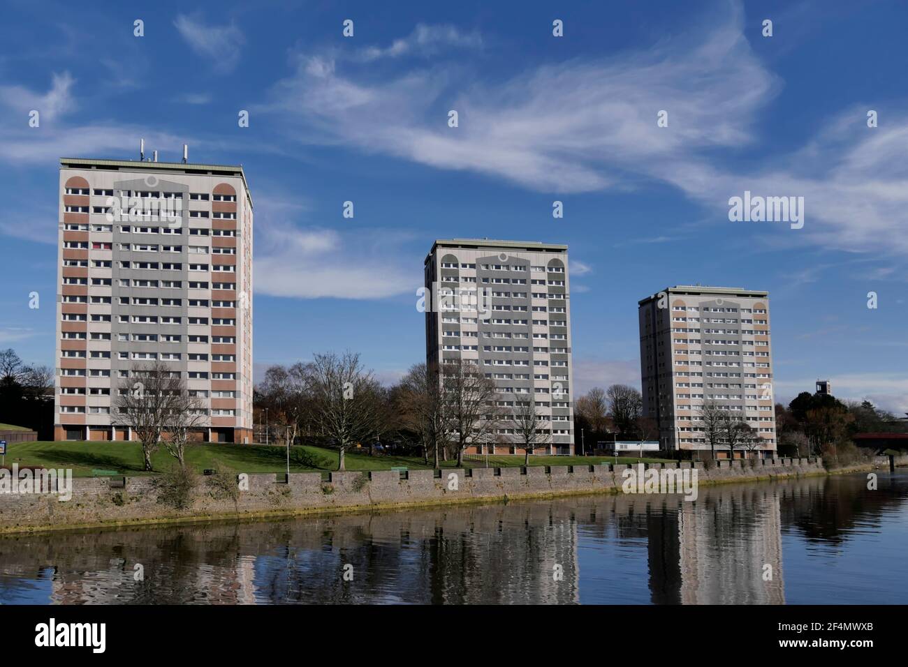 High rise flats, tower blocks,14 storeys tall, Council housing ...