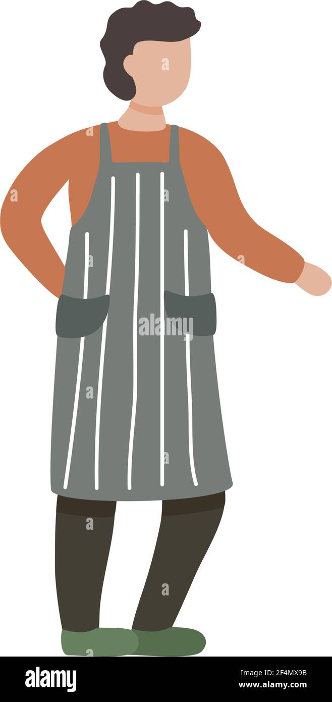 restaurant worker character with apron Stock Vector Image & Art - Alamy