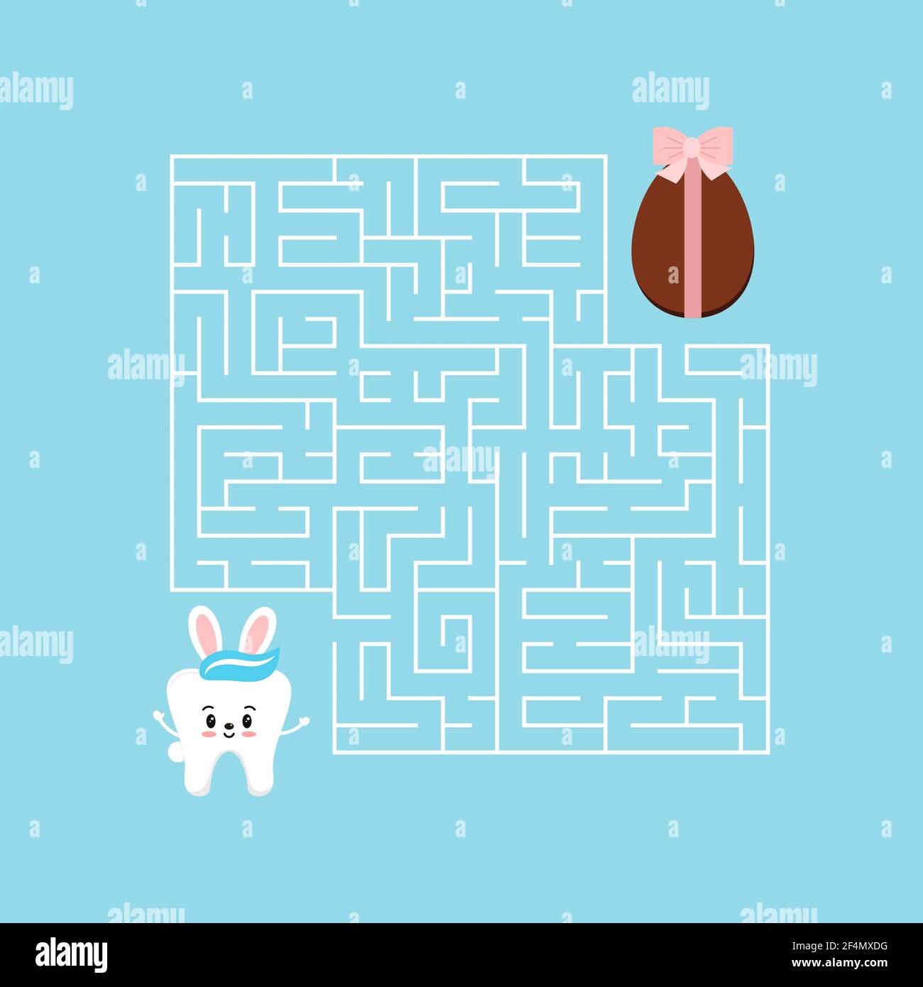 Easter bunny tooth kids maze game with labyrinth Stock Vector Image ...