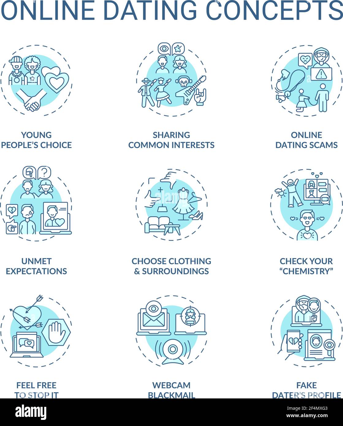 Dating app icon set Cut Out Stock Images & Pictures - Alamy