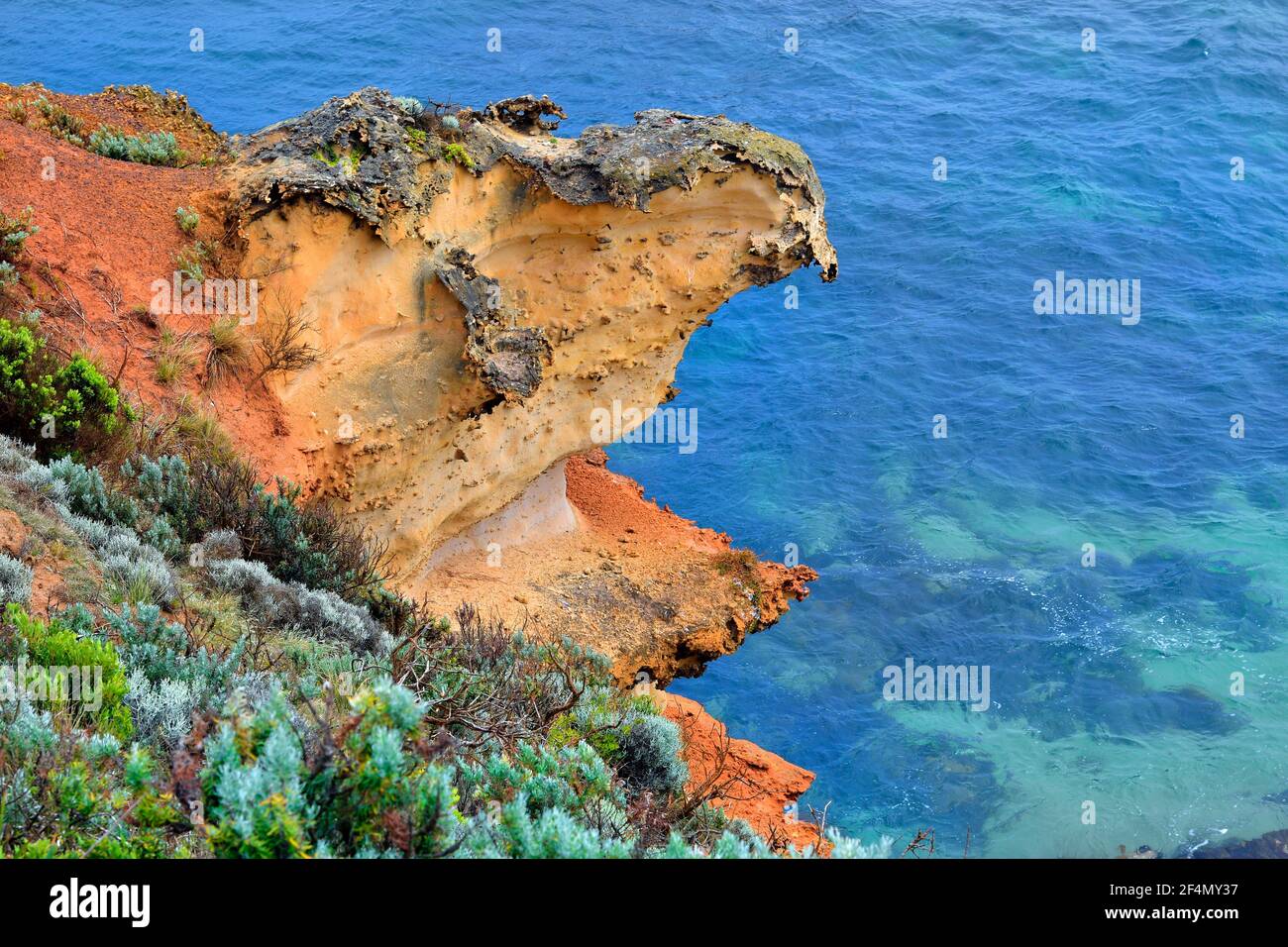 Australia, VIC, funny looking rock formation in Port Campbell National ...