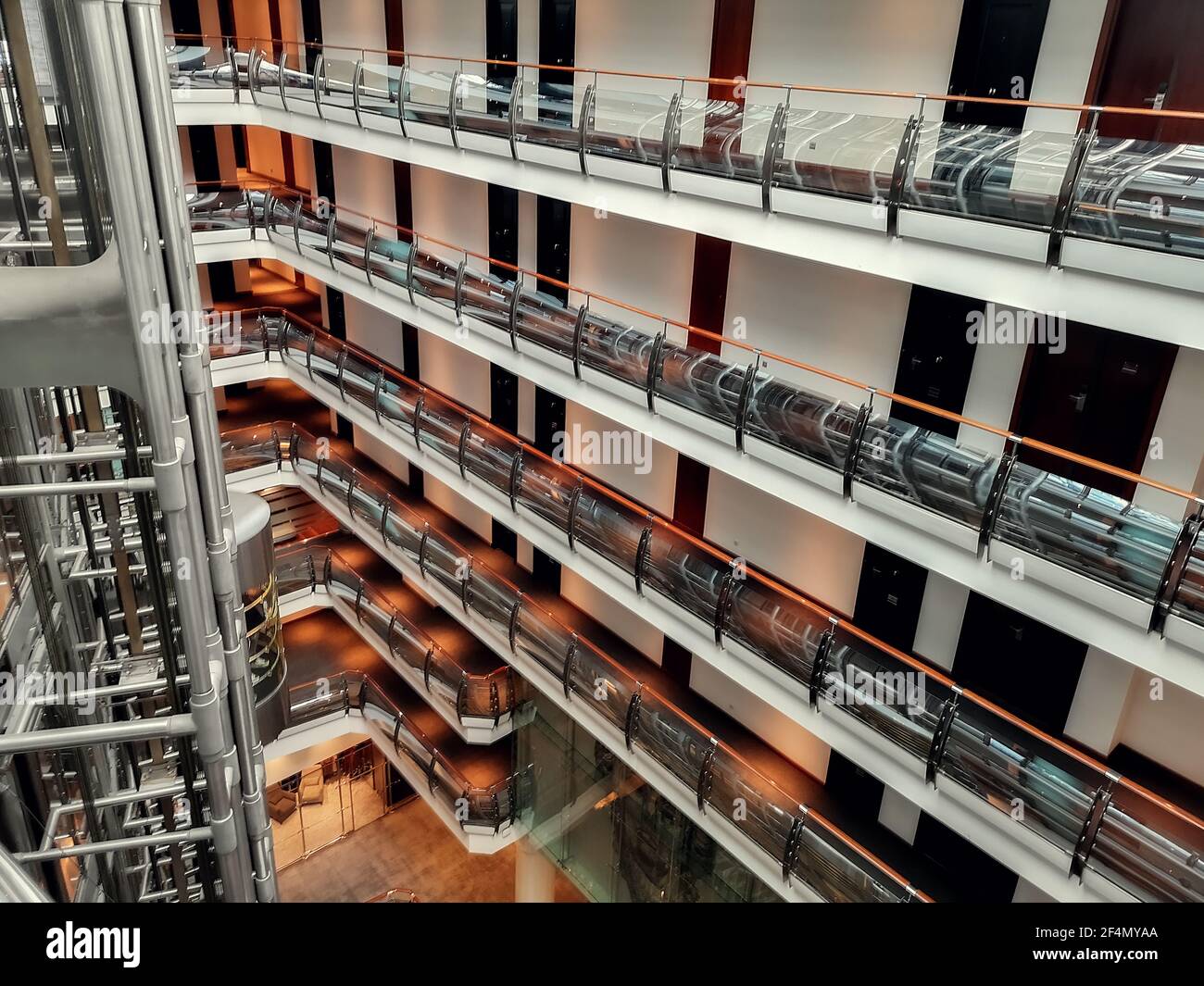 Moscow, Russia - February 14, 2021: Hall of a luxury hotel in Moscow ...