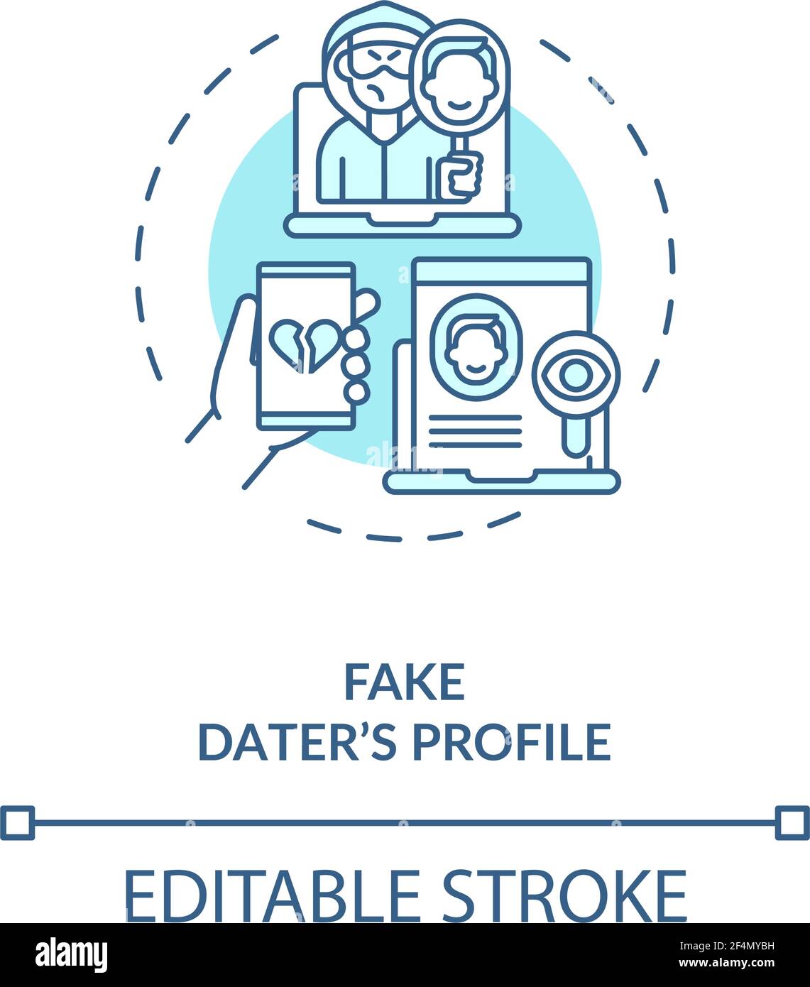 Fake dater profile on dating website concept icon Stock Vector Image ...