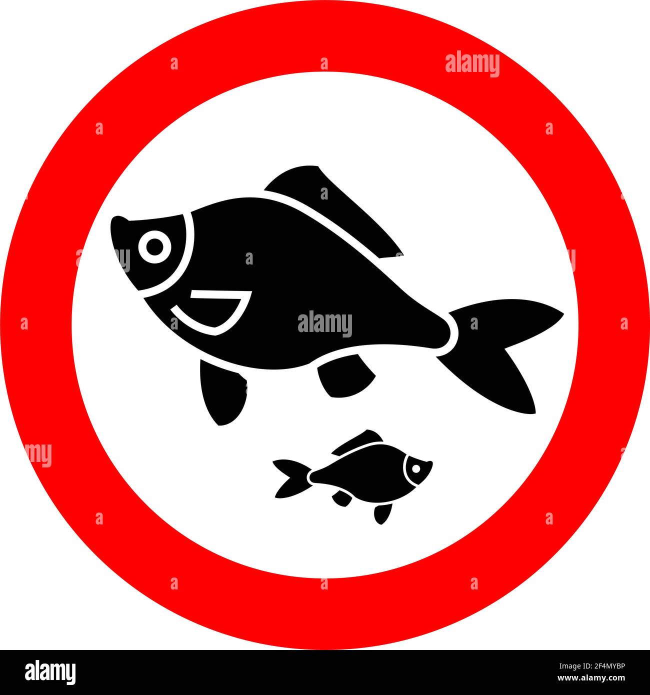 No fishing forbidden sign, modern round sticker Stock Vector Image ...