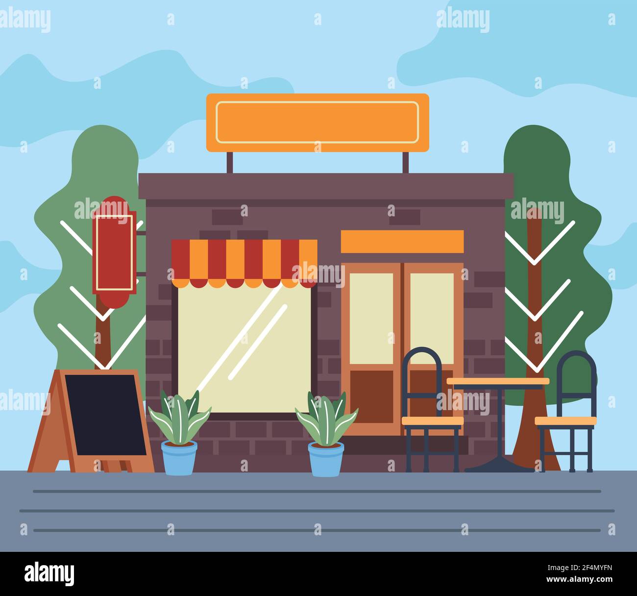 front facade restaurant building icon Stock Vector Image & Art - Alamy