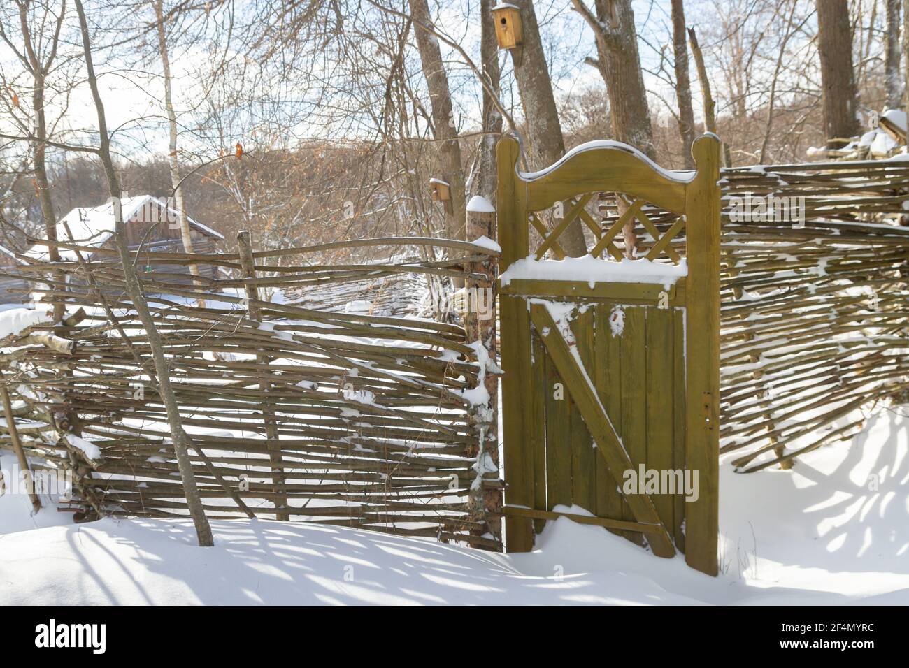 Fence made wood sticks hi-res stock photography and images - Alamy