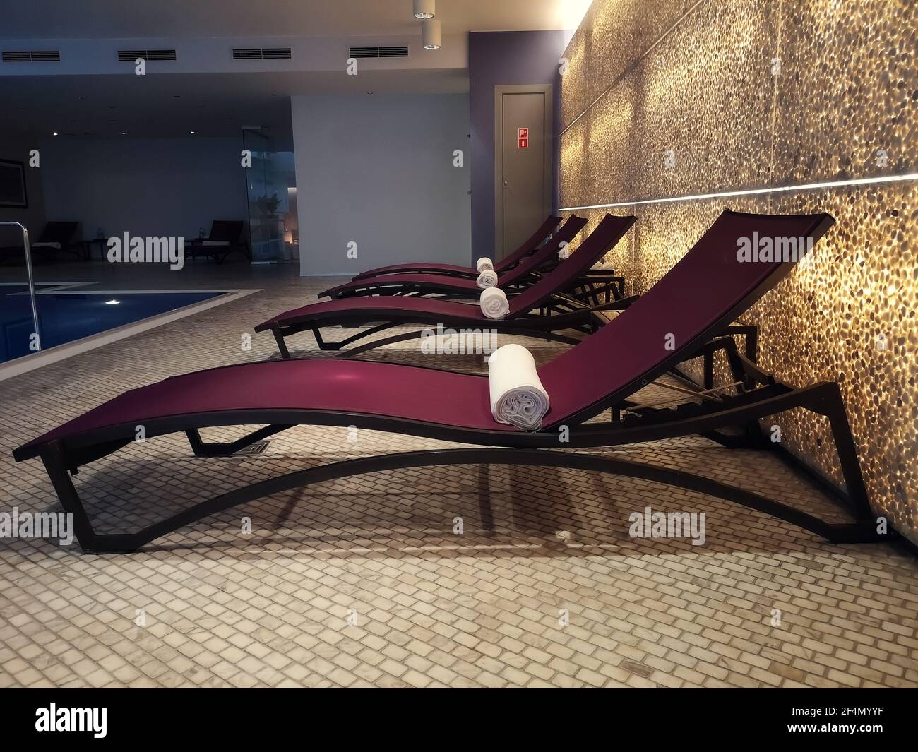 Moscow, Russia - February 14, 2021: Indoor pool in the hotel Stock ...