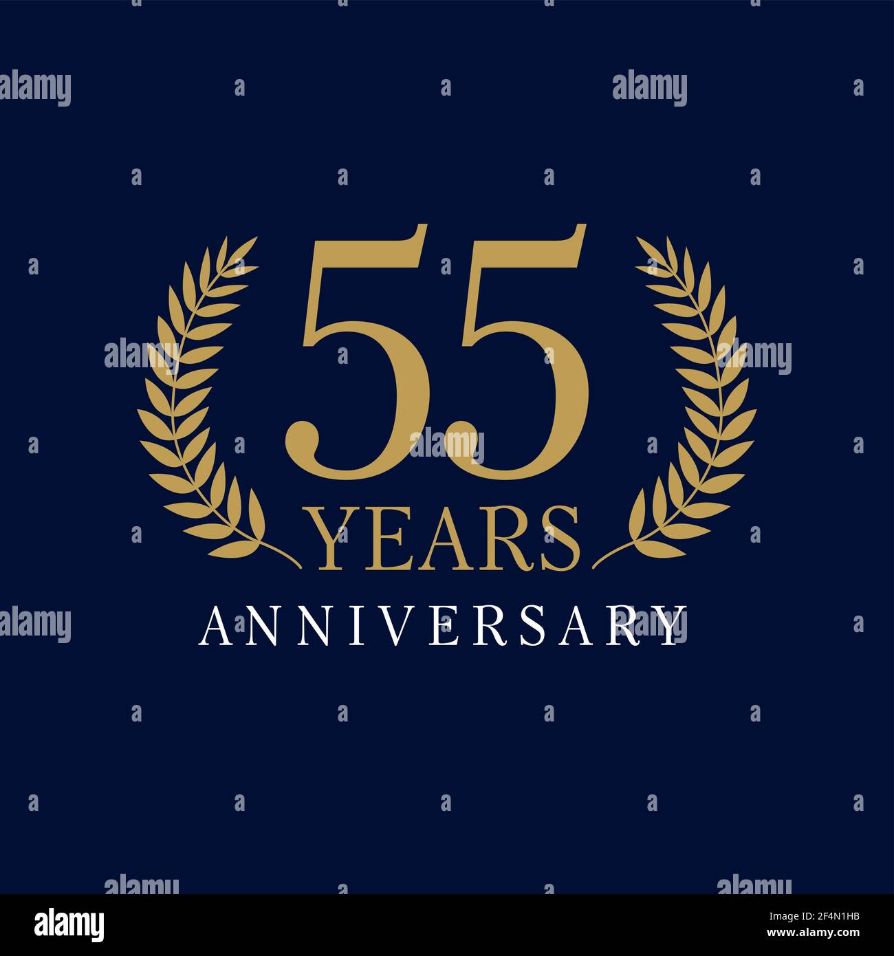 55 years old luxurious logotype. Congratulating 55th numbers gold ...