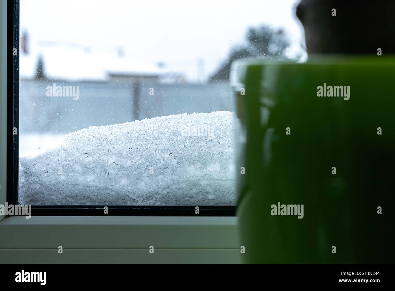 The window of a private house is covered with snow Stock Photo - Alamy