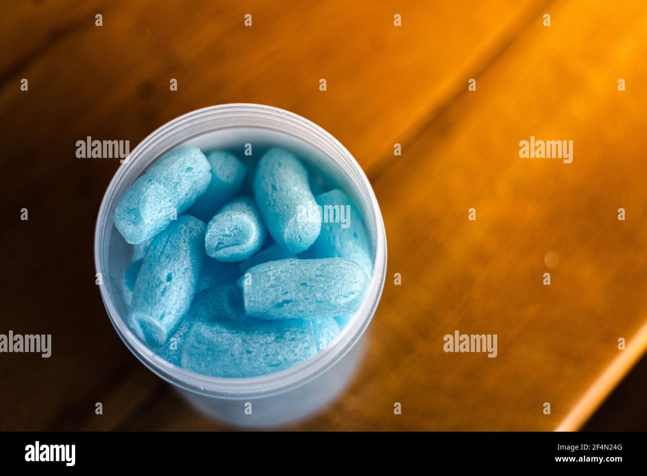 Blue Water Soluble Pop Up Foam for Fishing in Plastic Bucket Stock ...