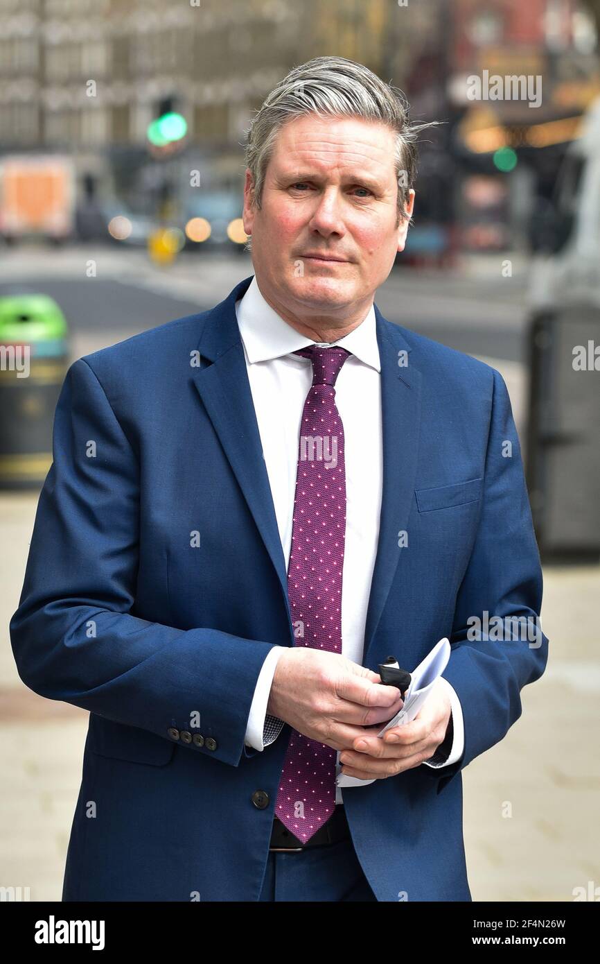 London, UK. 22nd Mar, 2021. Sir Keir Starmer, seen at Global Radio ...