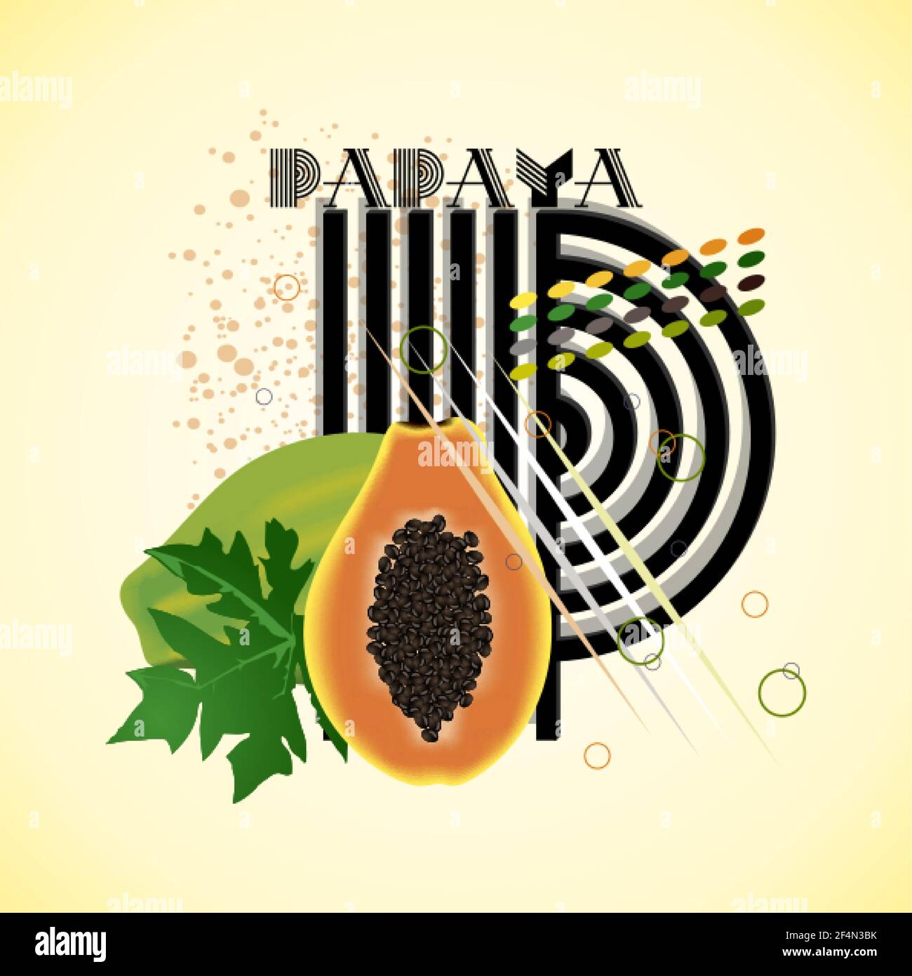 The letter P and Papaya on a bright abstract background Stock Vector ...