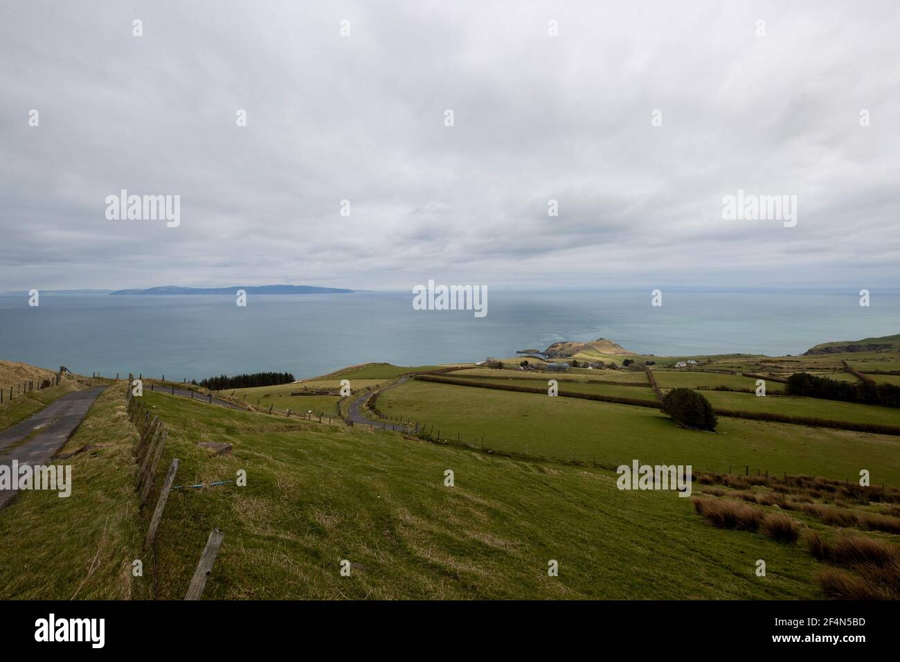 A view from Torr Head on the north Antrim coast looking over the ...