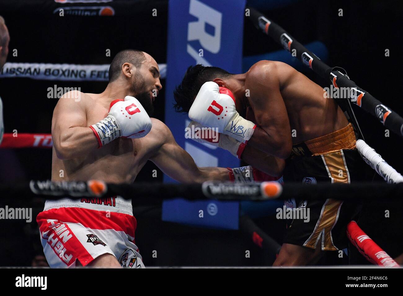 An evening of professional boxing at the Megasport Sports Palace ...