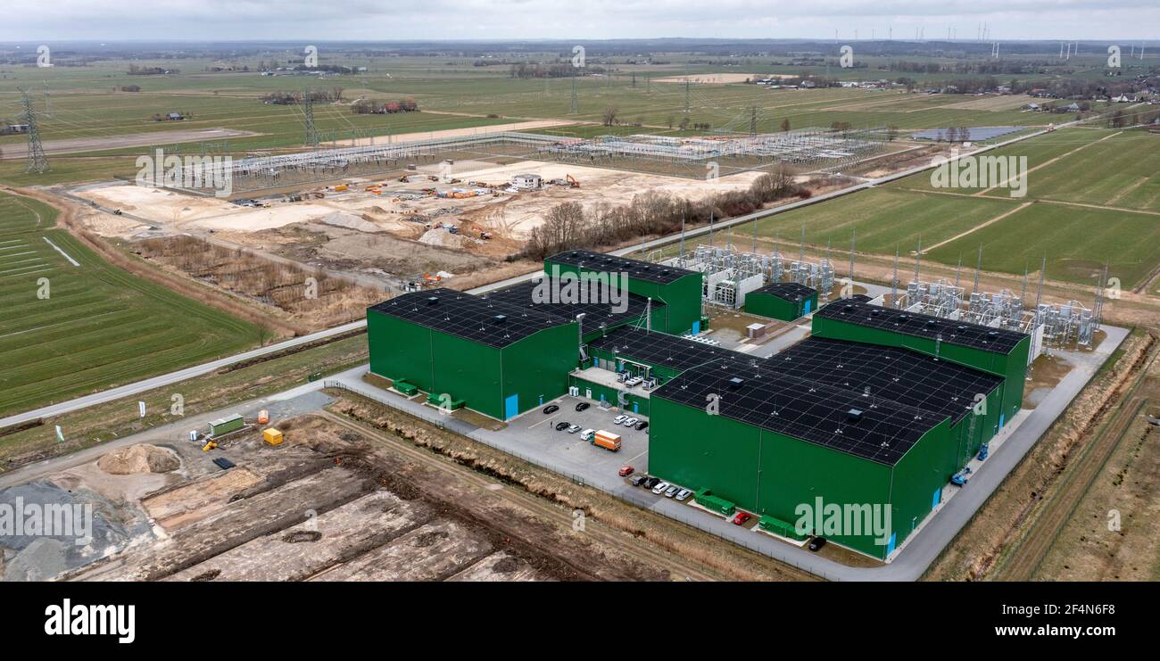 Wilster, Germany. 22nd Mar, 2021. The converter station of the NordLink ...