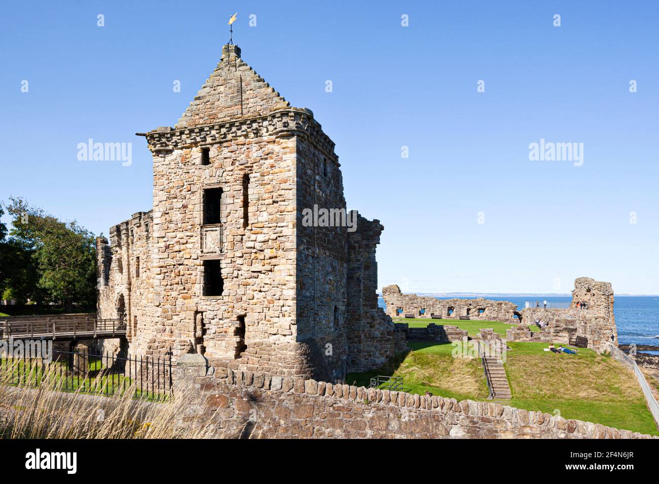 The ruins of the castle at St Andrews, Fife, Scotland UK Stock Photo ...