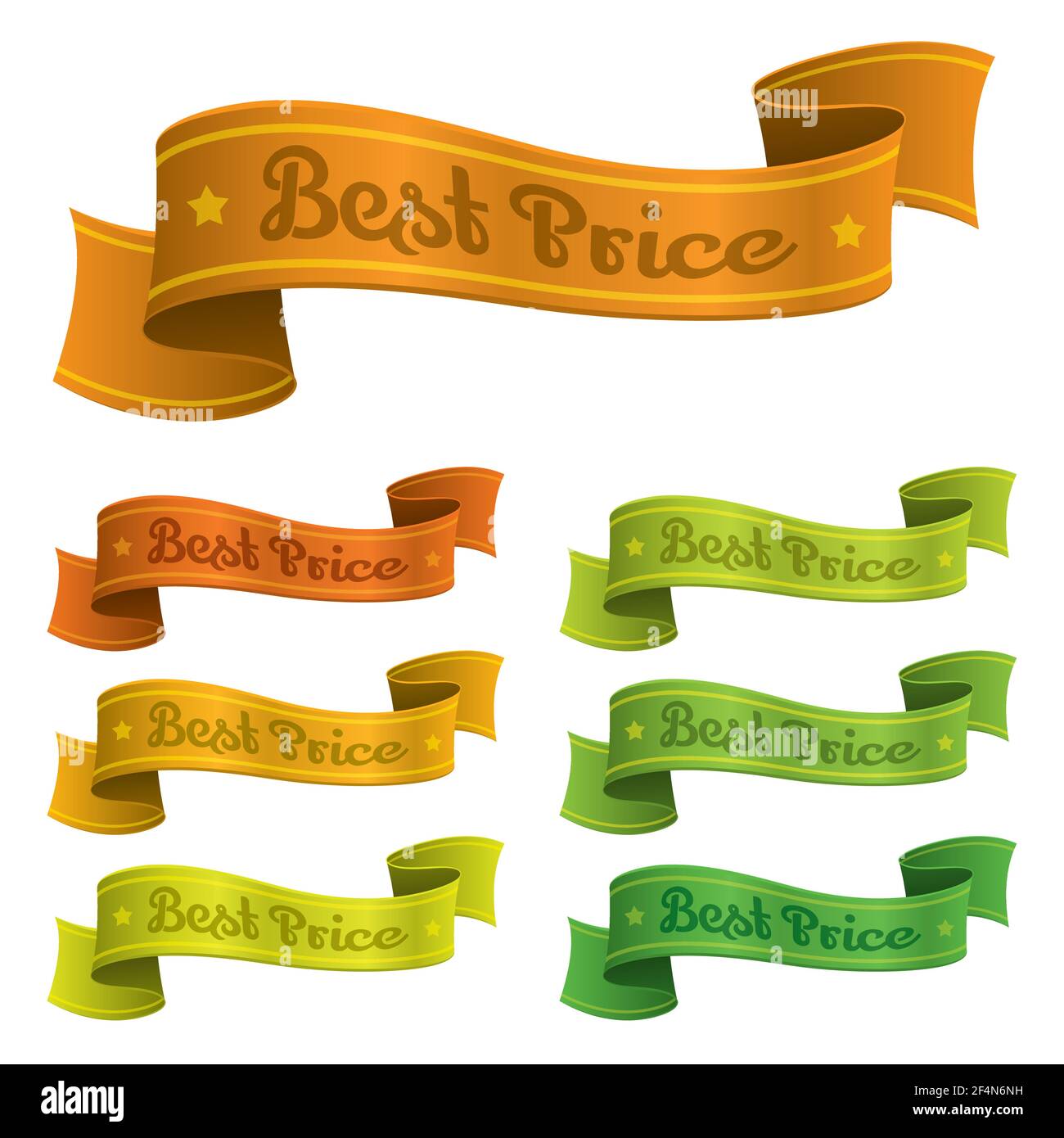 Set of vector illustration ribbons, paper. Shiny sign, label icon ...