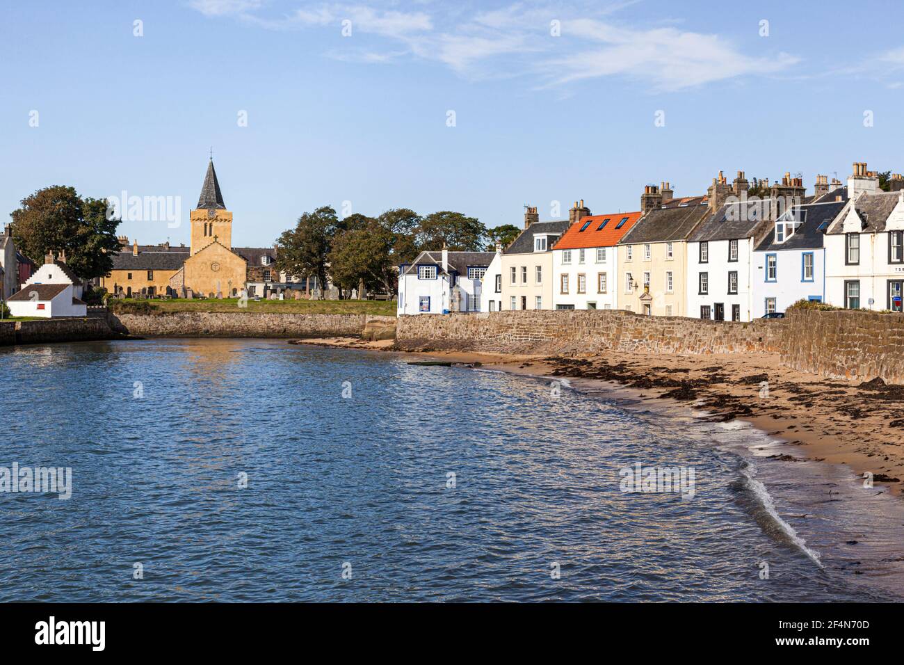 The seafront in the fishing village of Anstruther in the East Neuk of ...
