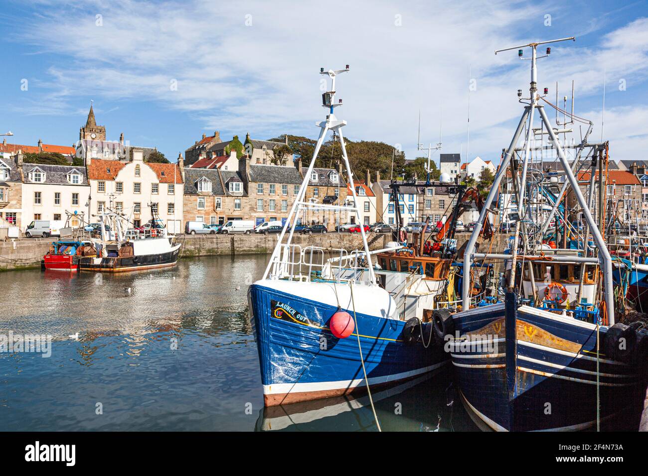 The harbour in the fishing village of Pittenweem in the East Neuk of ...