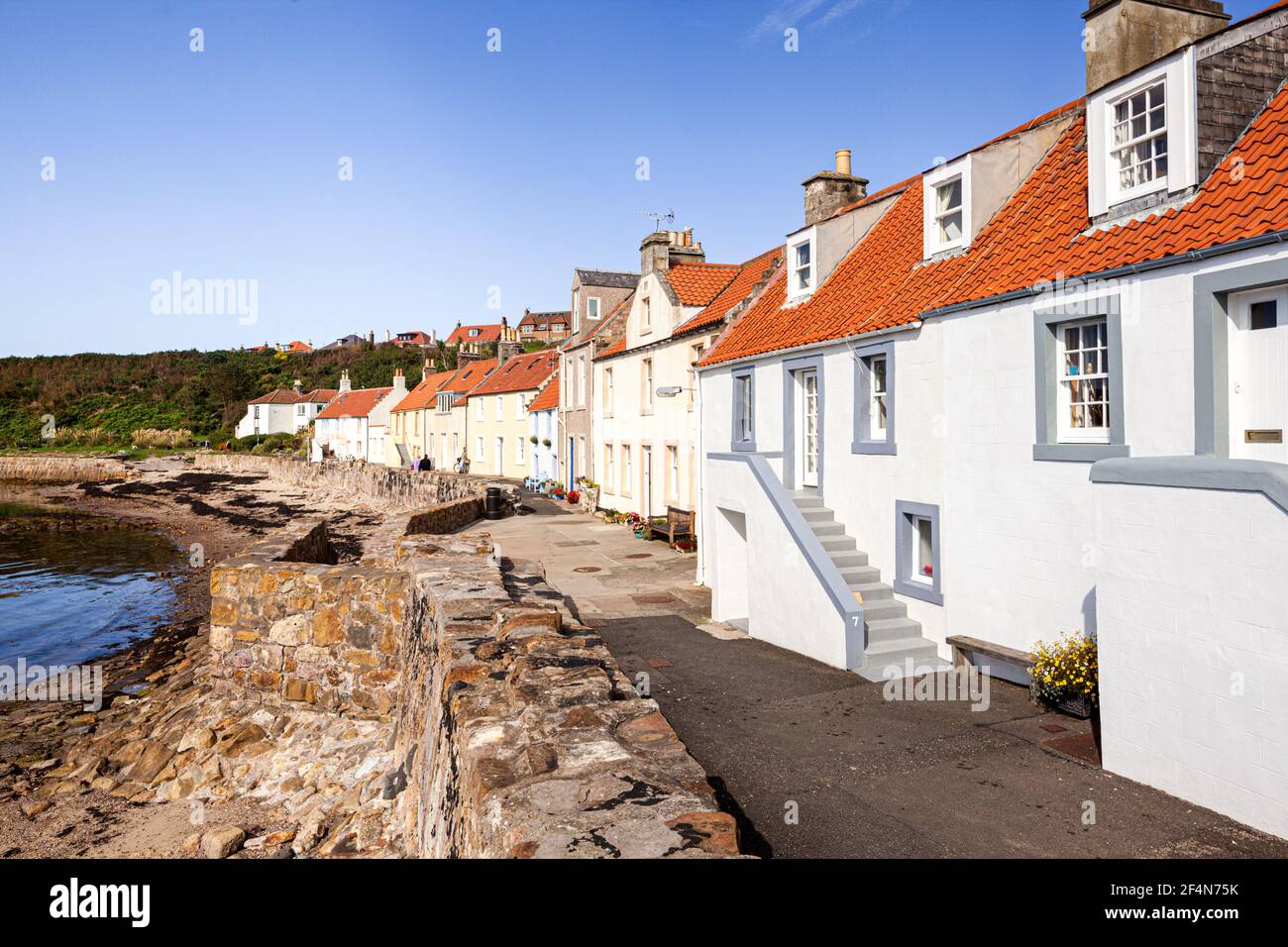 Traditional cottages in the fishing village of Pittenweem in the East ...
