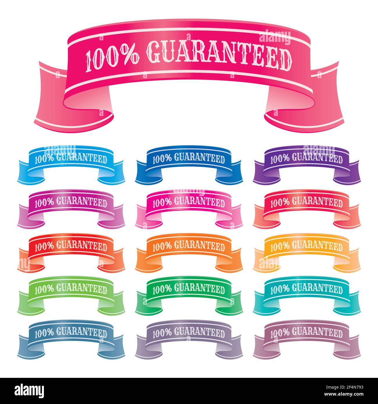 Set of vector illustration ribbons, paper. Shiny sign, label icon ...