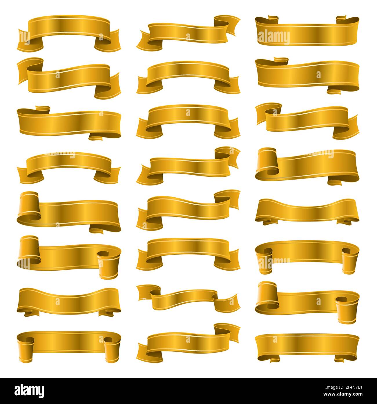 Set of vector illustration ribbons, paper. Shiny sign, label icon ...