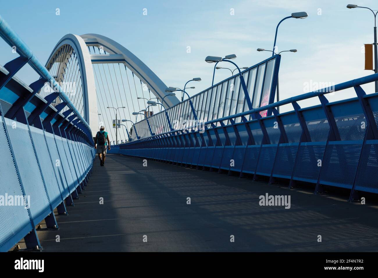 Walkway on apollo bridge in Bratislava Stock Photo - Alamy