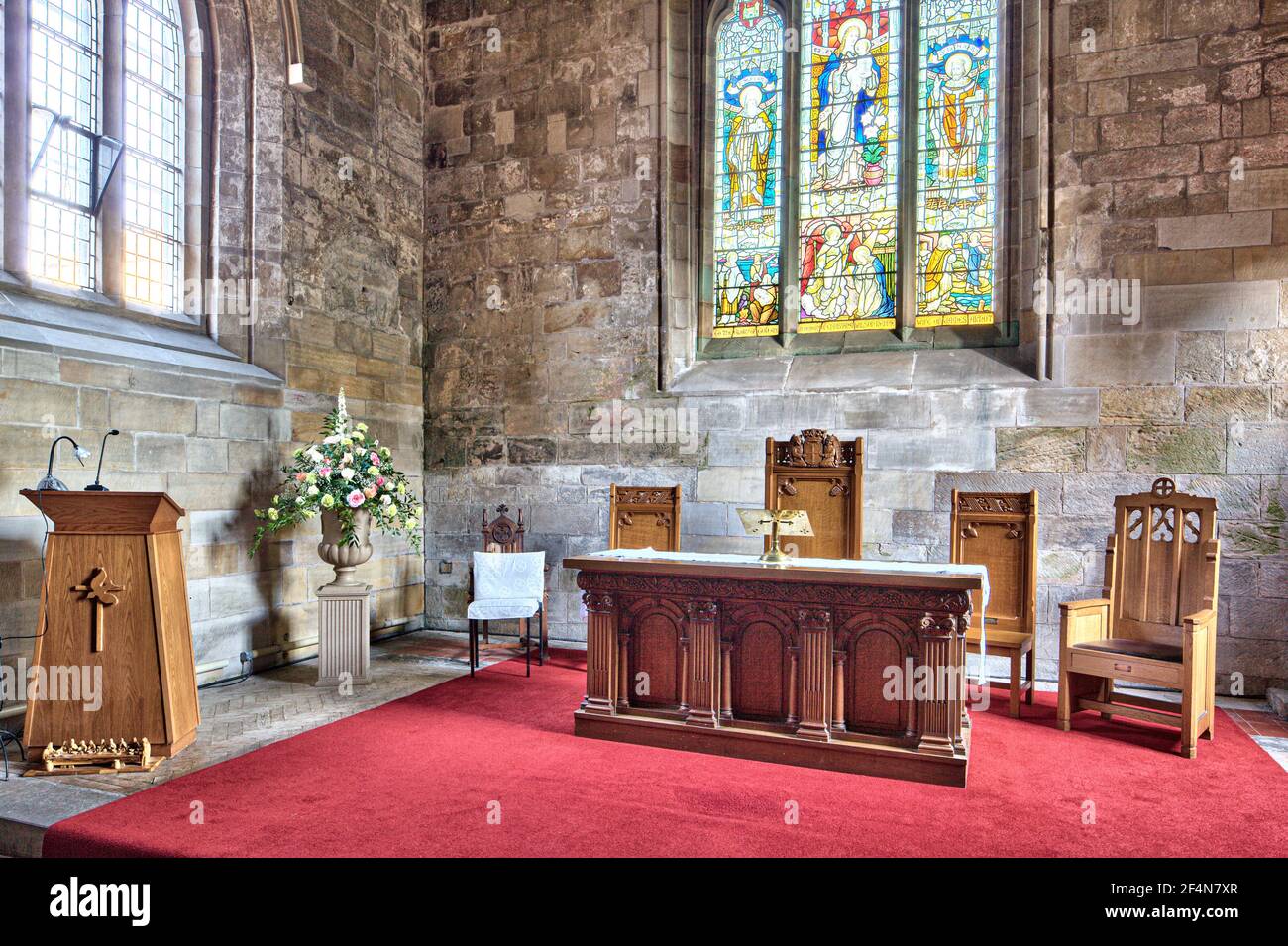 The simple chancel in Culross Abbey, Culross, Fife, Scotland UK Stock ...
