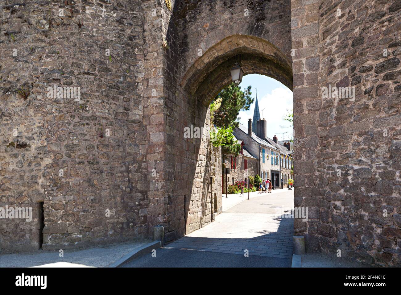 One of the gates into the medieval walled town of Guerande, Loire ...
