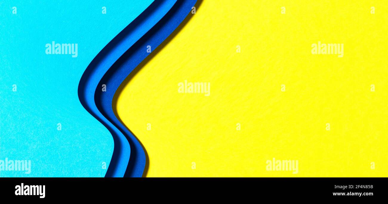 Abstract color papers geometry flat lay composition background with ...