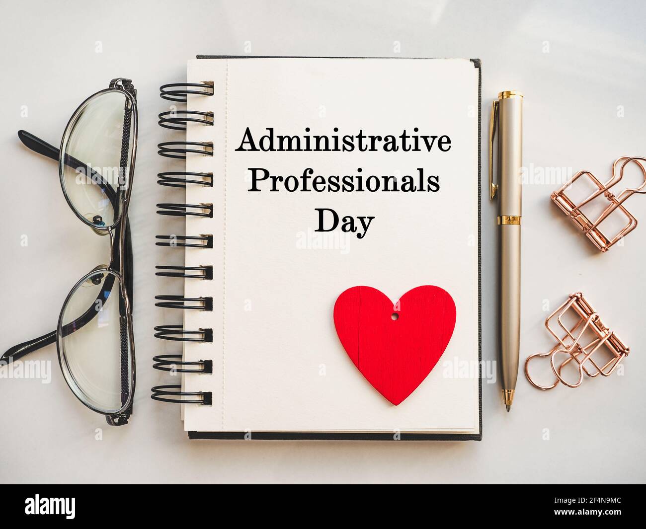 Admin Day Greeting Card. Close-up, view from above, wooden surface ...