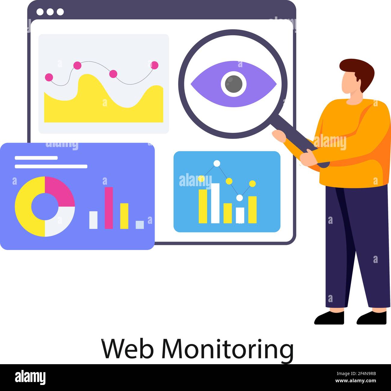 Editable flat design vector of web monitoring Stock Vector Image & Art ...