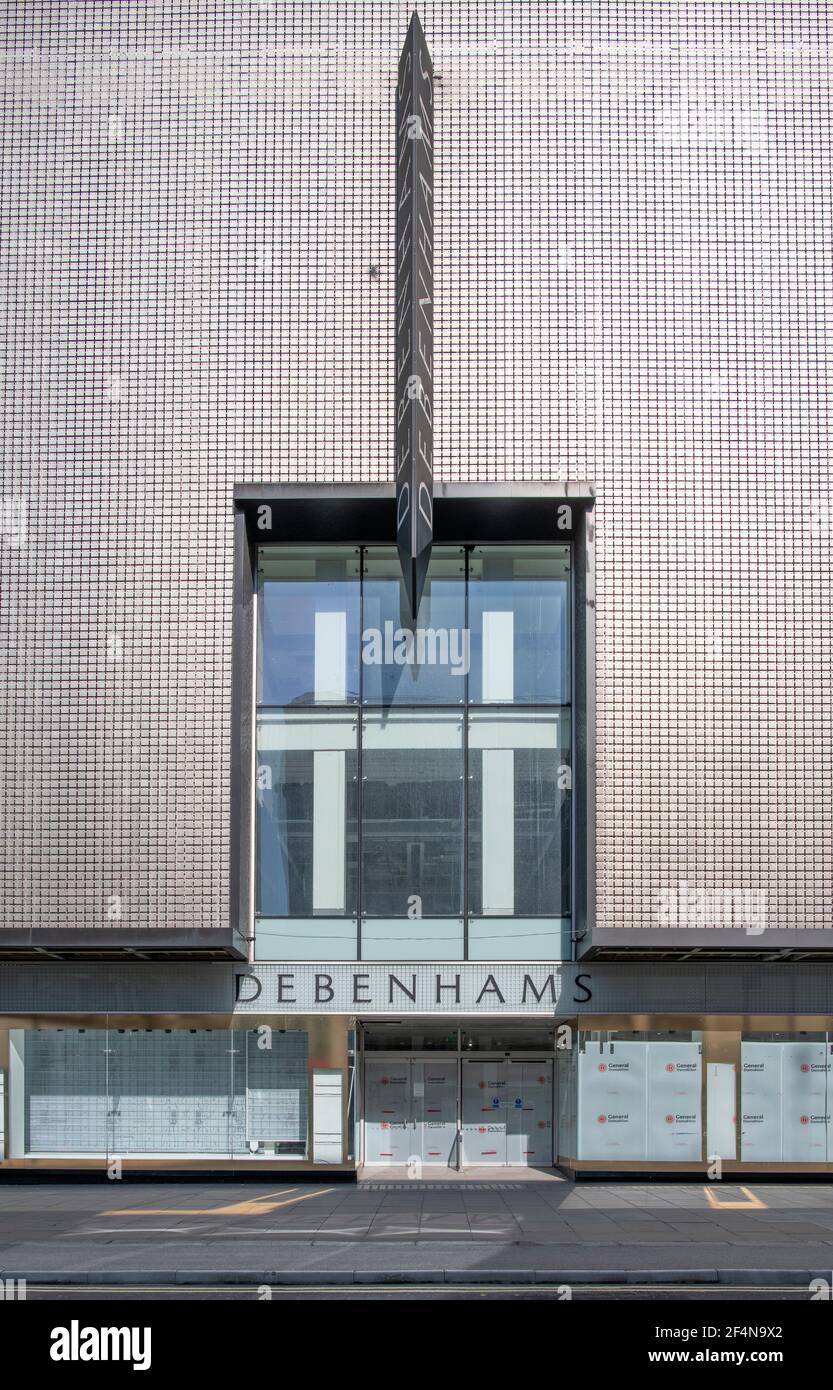 Debenhams flagship store in Oxford Street, now closed, displays ...