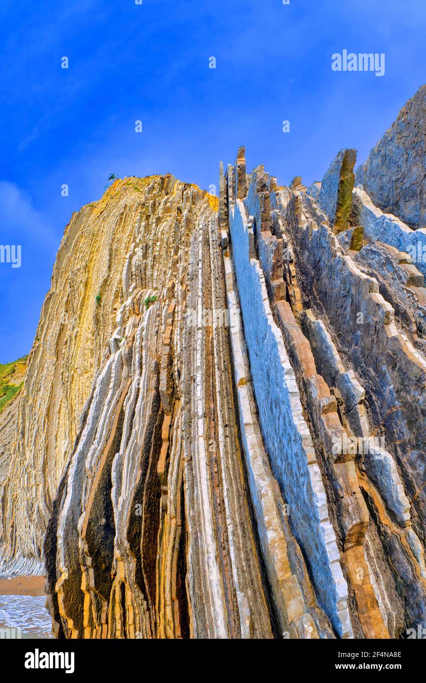 Steeply-tilted Layers of Flysch, Flysch Cliffs, Basque Coast UNESCO ...