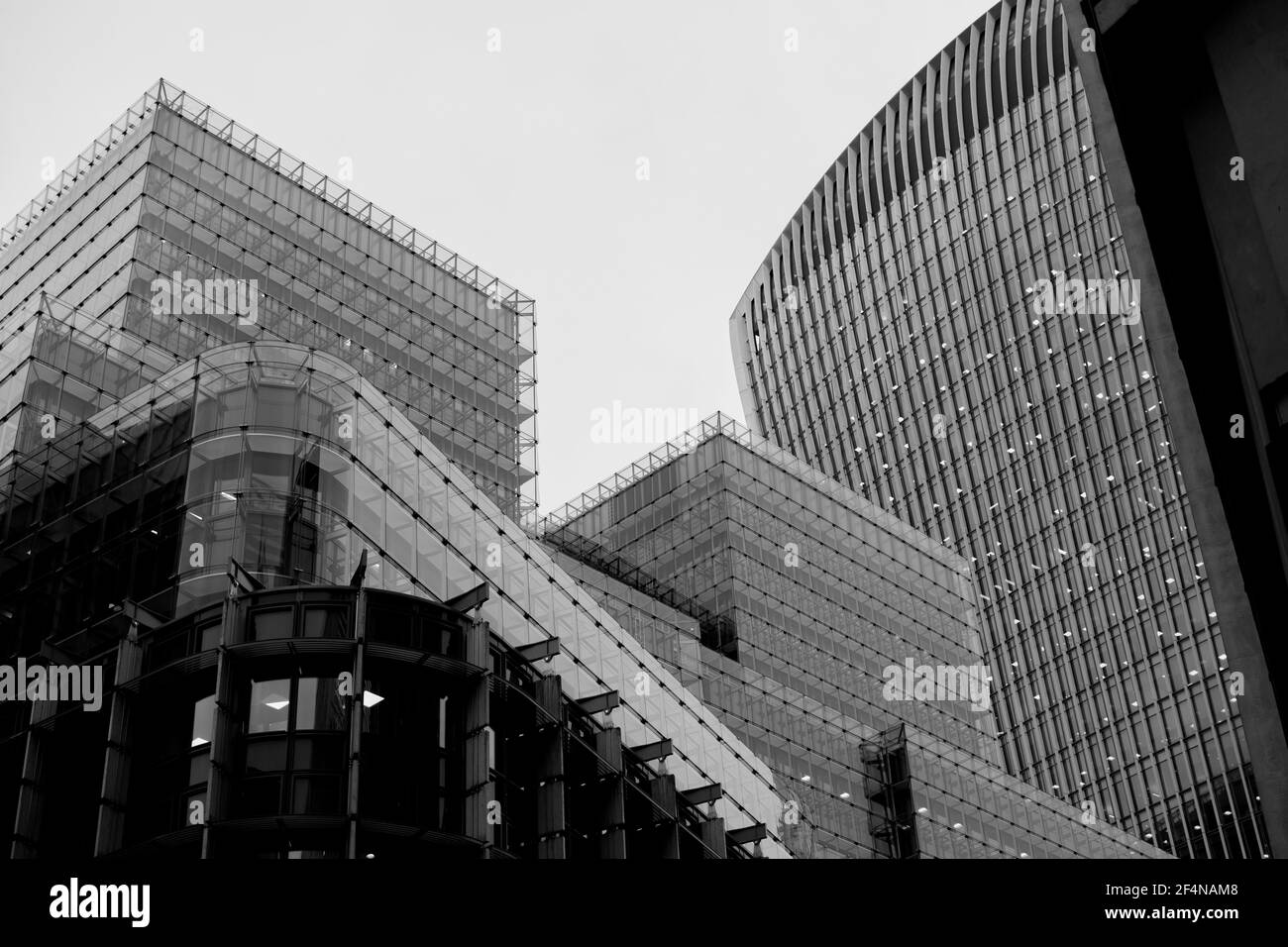 Modern office building exterior showcasing Black and White Stock Photos ...
