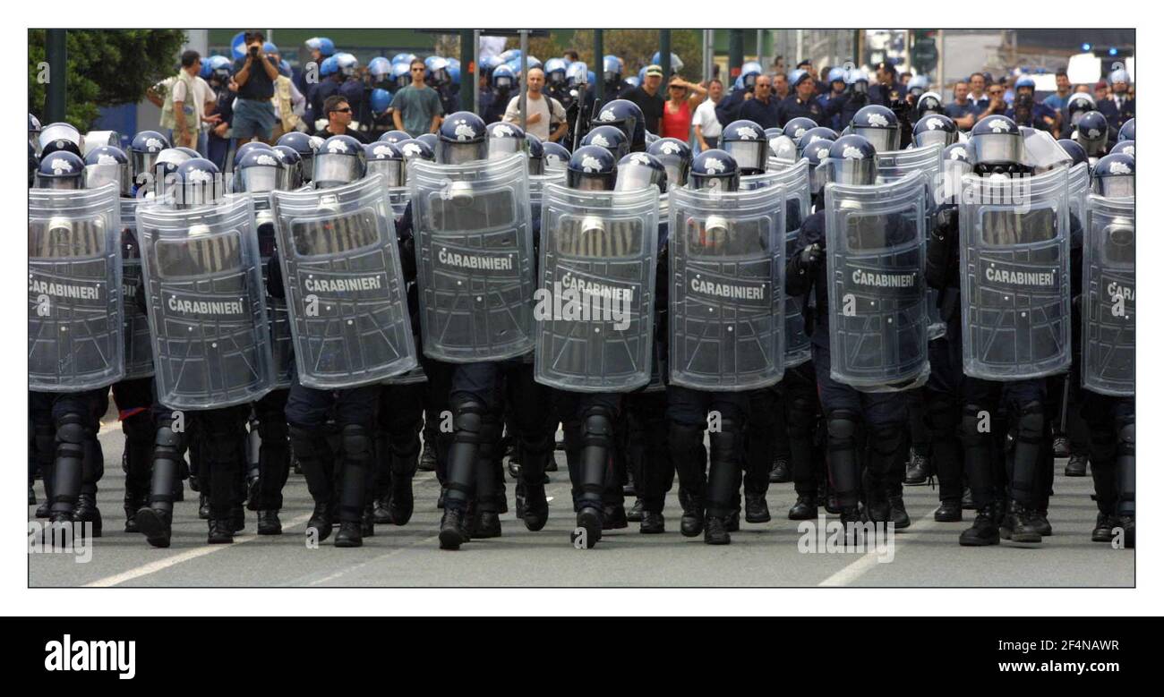 RIOTS ON STREETS OF GENOA AT G8 SUMMIT Stock Photo - Alamy
