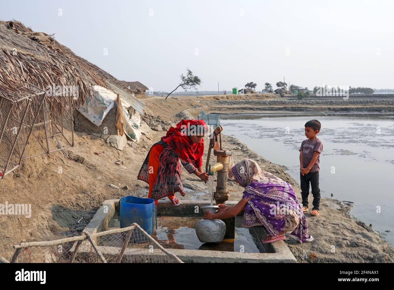 March 22, 2021, Dhaka, Bangladesh: Deep cracks seen in a field as rise ...