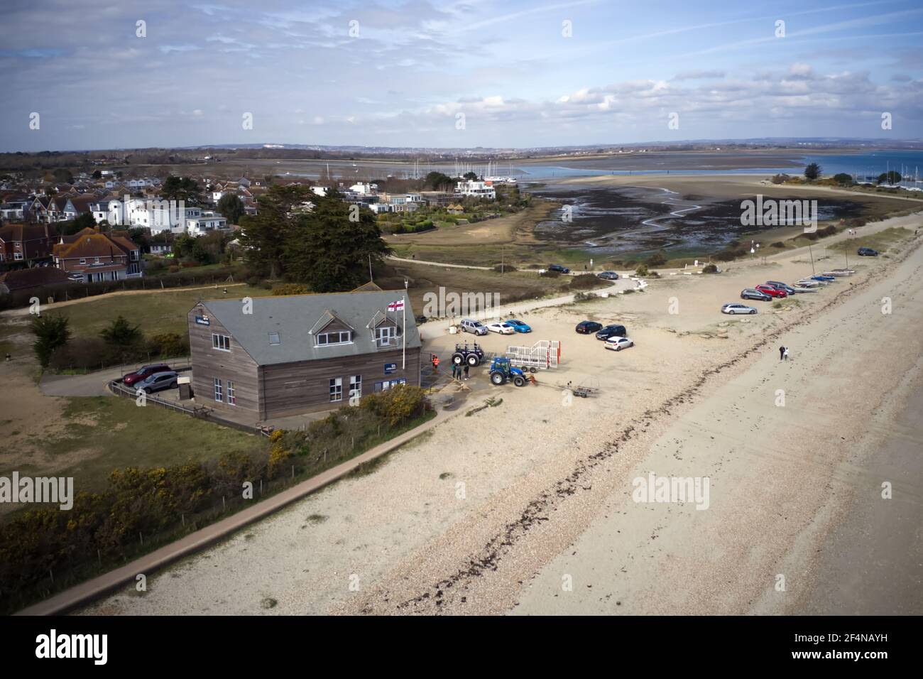 Aerial Photo of the beautiful beach of Hayling Island with the RNLI ...
