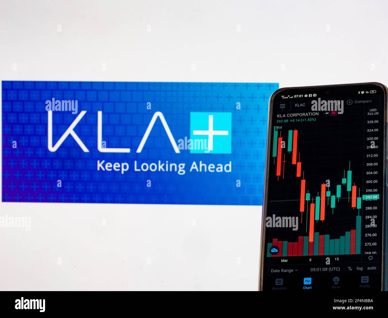 Ukraine. 22nd Mar, 2021. In this photo illustration, the stock market ...