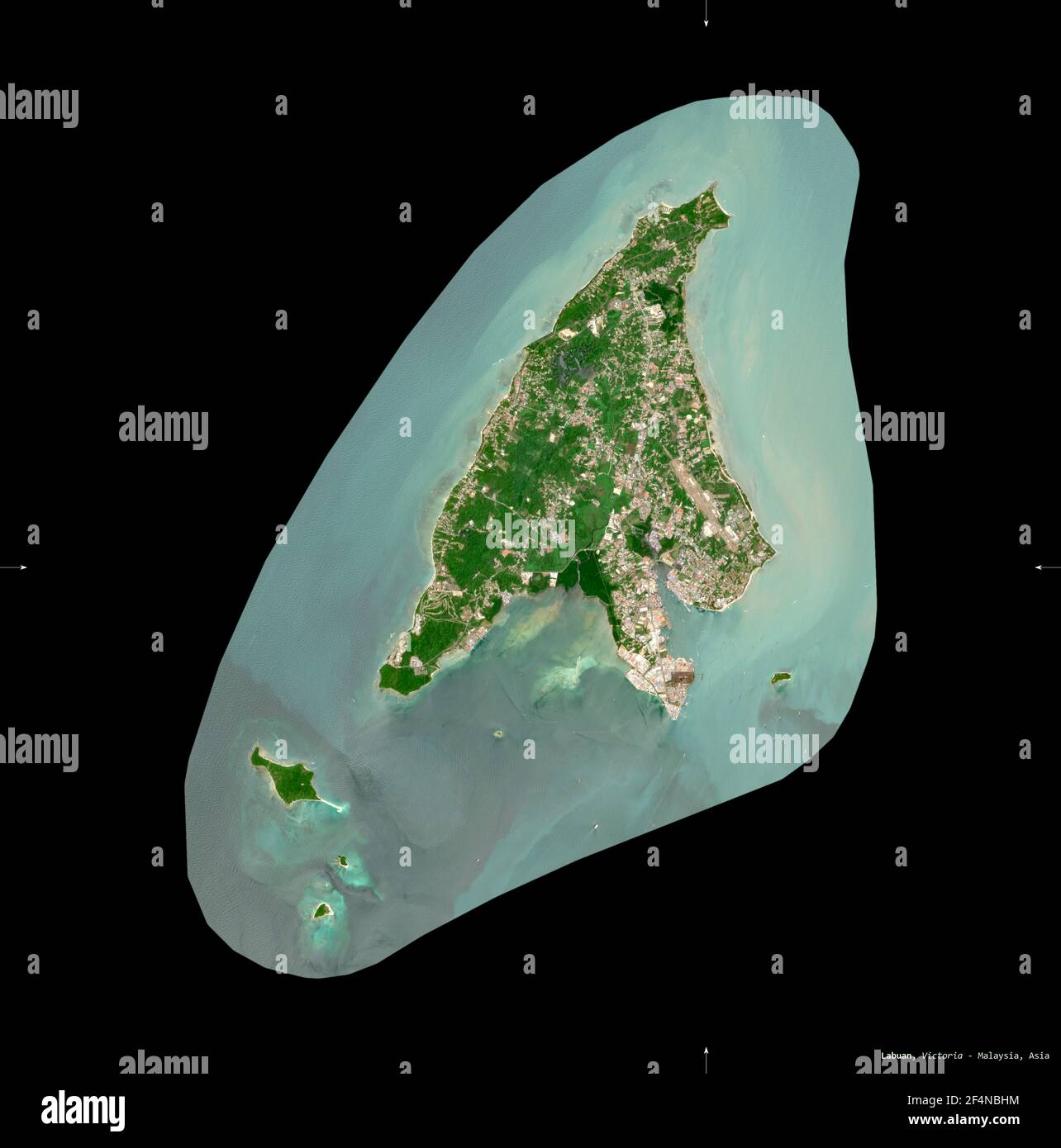 Labuan, federal territory of Malaysia. Sentinel-2 satellite imagery ...